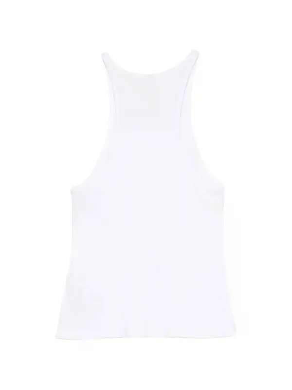 Liviana Conti Ribbed Logo-patch Top - White