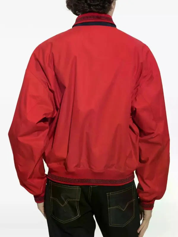 Versace Zip-up Bomber Jacket With Greca Trim