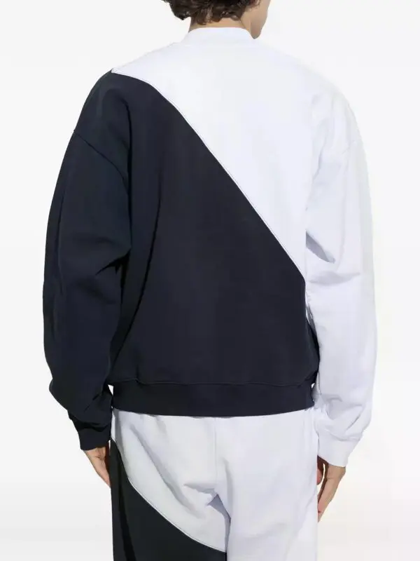 Versace Logo Embroidered Panelled Zip-up Sweater