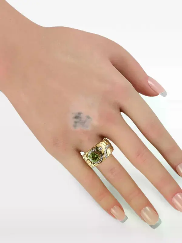 SEIDENGANG 18k Yellow Peridot And Diamond Ring