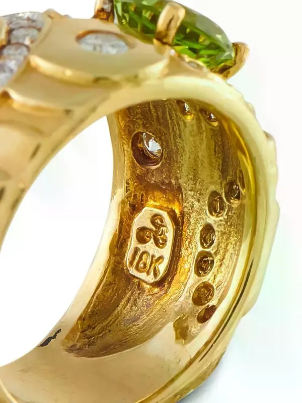 SEIDENGANG 18k Yellow Peridot And Diamond Ring