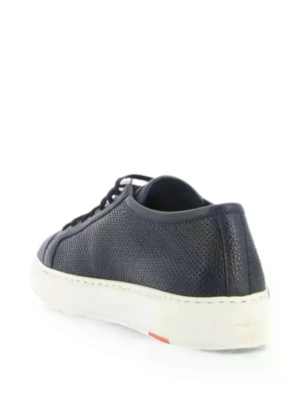 Santoni Perforated-detail Leather Sneakers