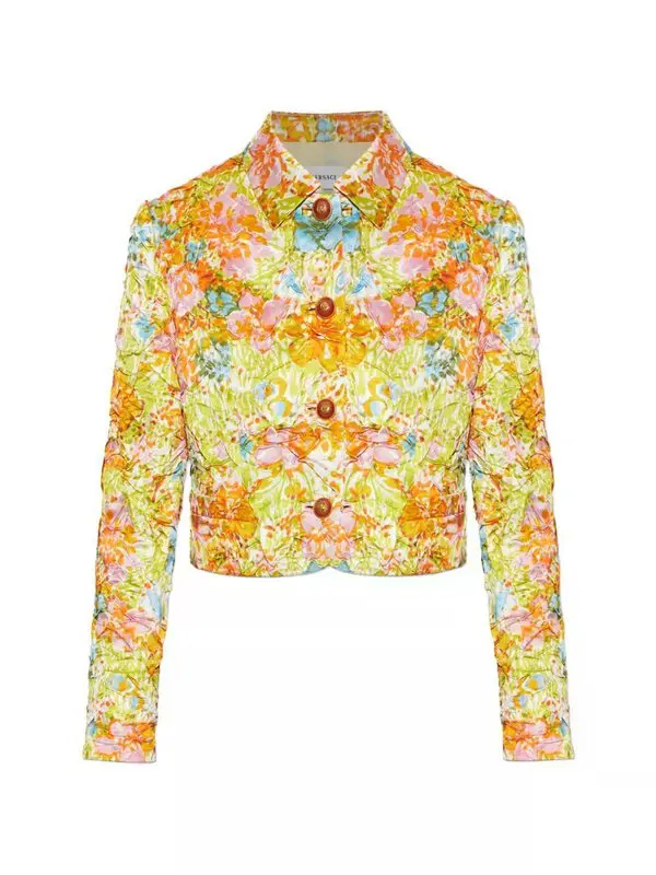 Versace Crinkled Floral-print Jacket