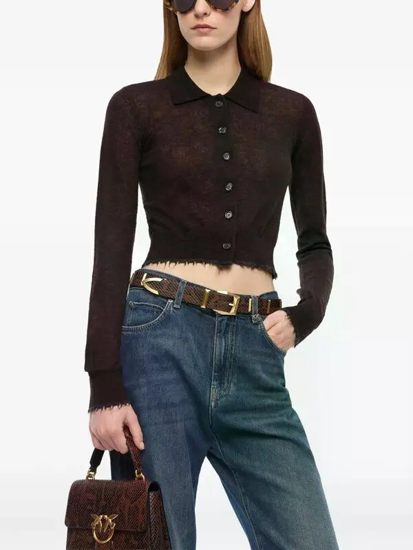 Pinko Button-down Polo Cardigan - Brown