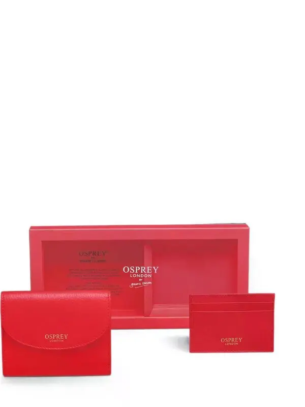 OSPREY Tilly Logo-print Leather Wallet Set - Red