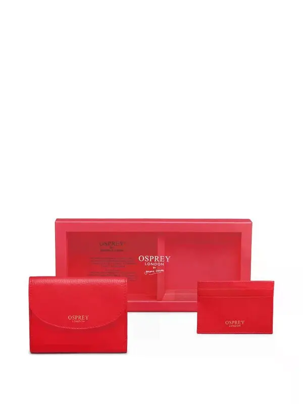 OSPREY Tilly Logo-print Leather Wallet Set - Red
