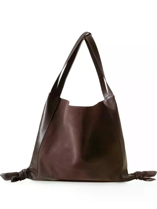 Hereu Calf Suede-panelled Calf Leather Shoulder Bag - Brown