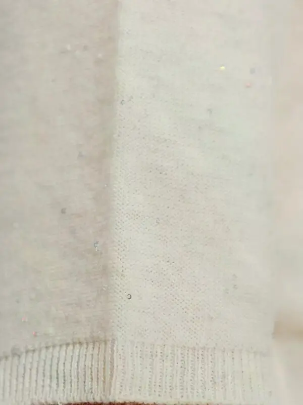 Fabiana Filippi Sequin-embellished Short-sleeve Knit T-shirt - Neutrals