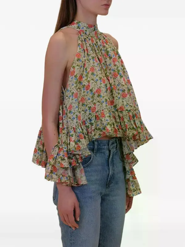 Azeeza Plath Ruffled-hem Blouse