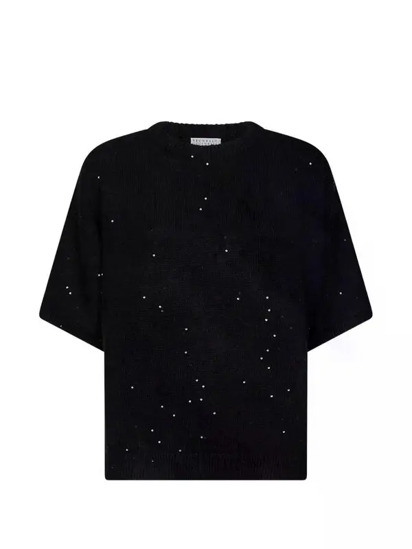 Brunello Cucinelli Sequin Embellished Kimono-sleeve Sweater - Black