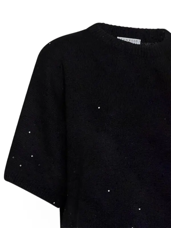 Brunello Cucinelli Sequin Embellished Kimono-sleeve Sweater - Black