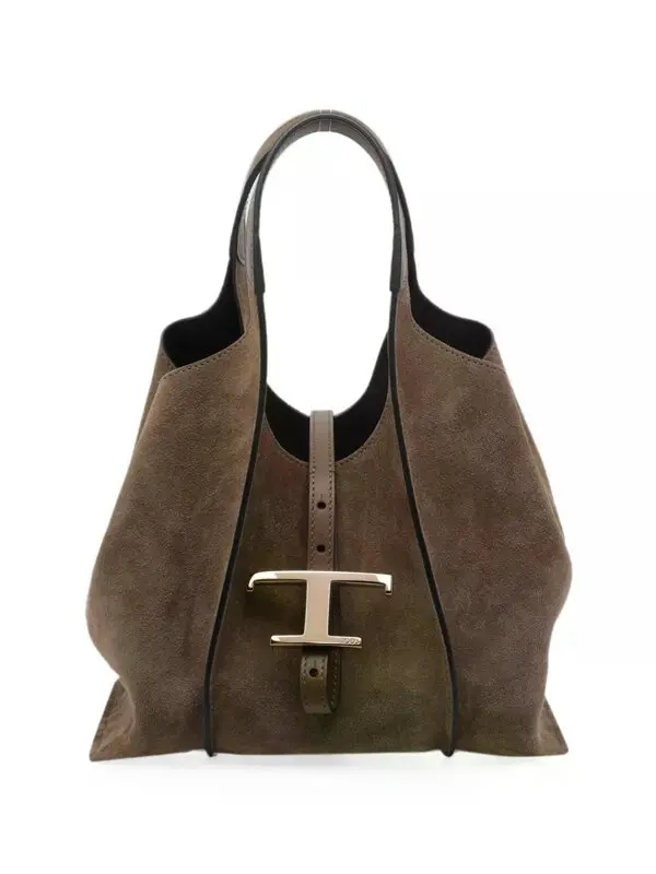 TOD'S Mini T Timeless Suede Tote Bag - Brown