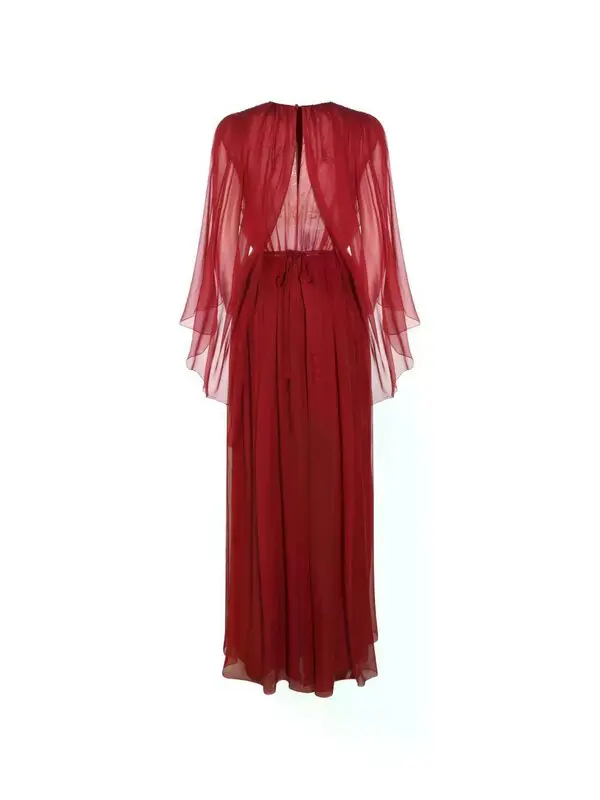Alberta Ferretti Pleated Silk-chiffon Maxi Dress