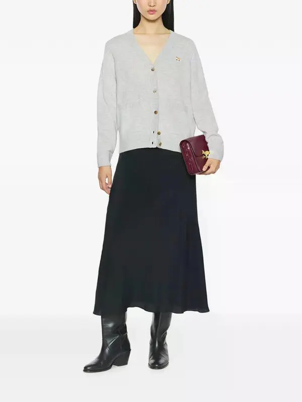 Maison Kitsuné V-neck Cardigan With Embroidered Fox Patch