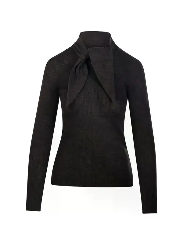 P.a.r.o.s.h Ribbed-knit Tie-neck Sweater