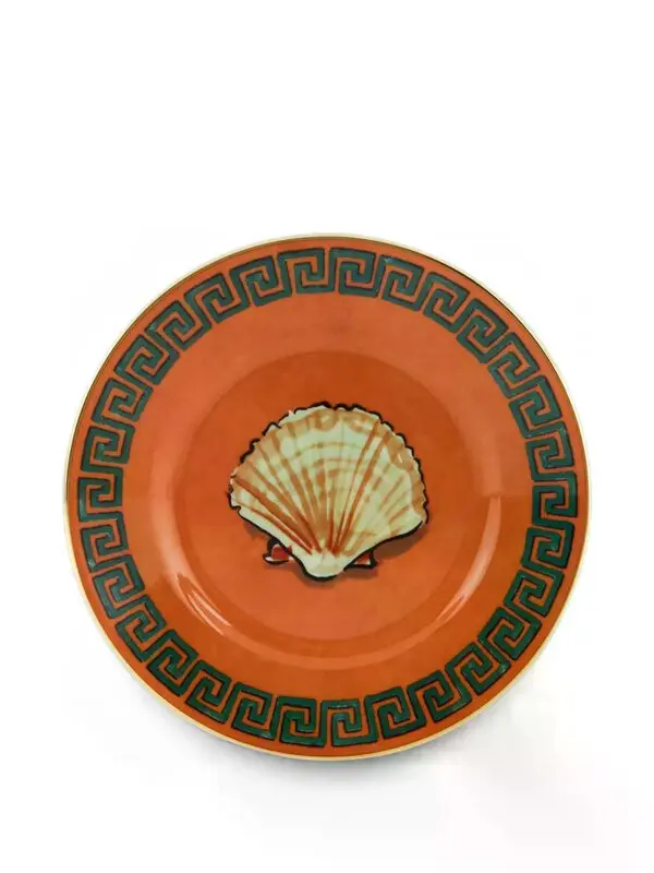 GINORI 1735 X Luke Edward Hall Il Viaggio Di Nettuno-motif Bread Plates - Orange