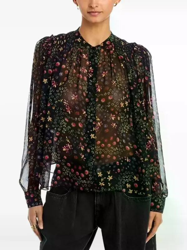 MARANT ETOILE Floral-print Silk-blend Blouse