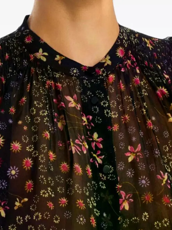 MARANT ETOILE Floral-print Silk-blend Blouse