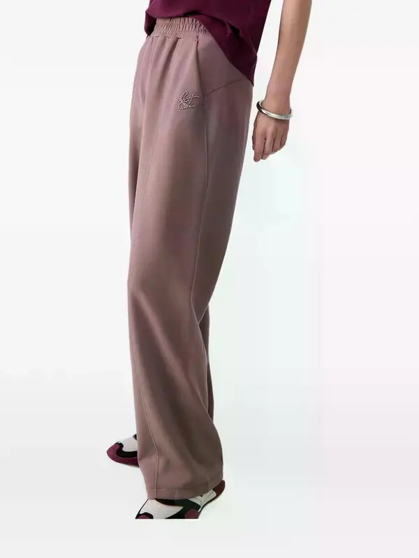 Liu Jo Pink Sequin Logo Wide Leg Track Pants