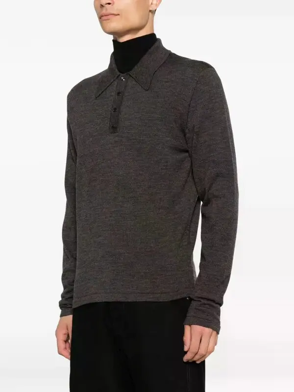 LEMAIRE Long-sleeve Wool Polo Shirt