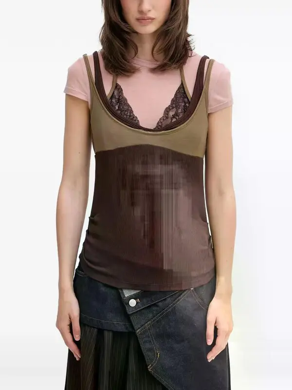 Andersson Bell Lace-trim Layered T-shirt