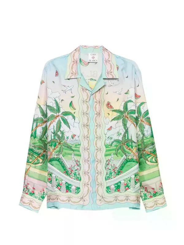 Casablanca Ladurée Tree-print Shirt - Neutrals