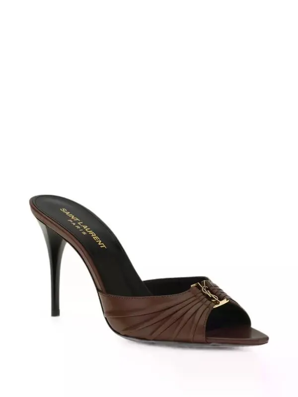 Saint Laurent Babylone Ruched Leather Sandals