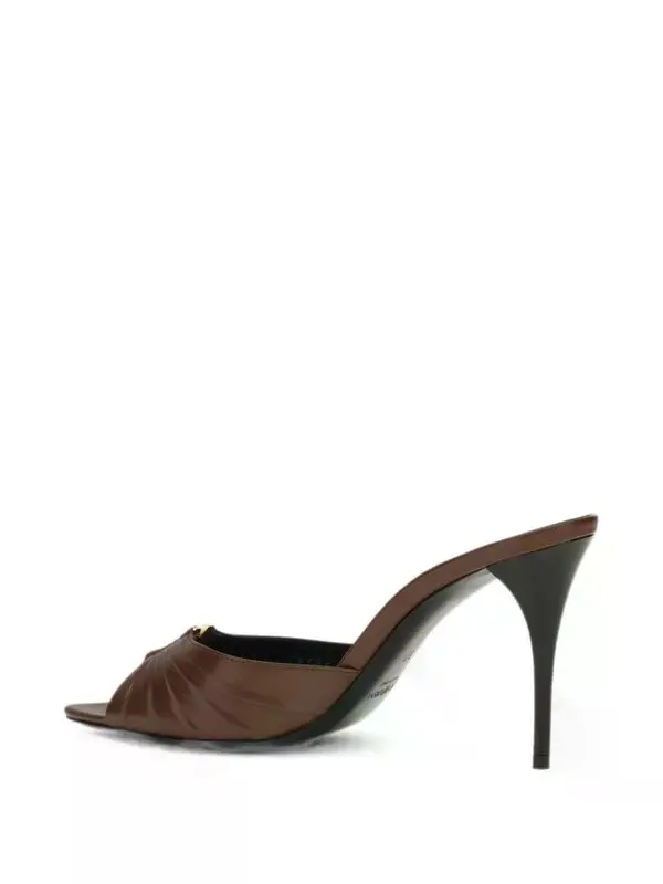 Saint Laurent Babylone Ruched Leather Sandals