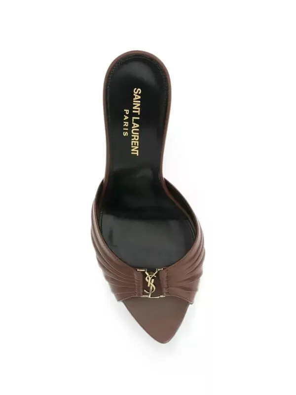Saint Laurent Babylone Ruched Leather Sandals