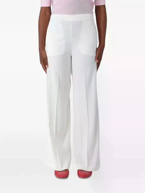 HANITA Pressed Crease Palazzo Pants - White