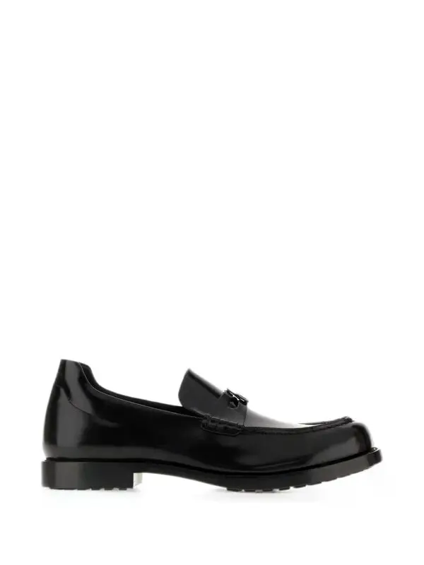 Balenciaga Leather Logo Plaque Loafers