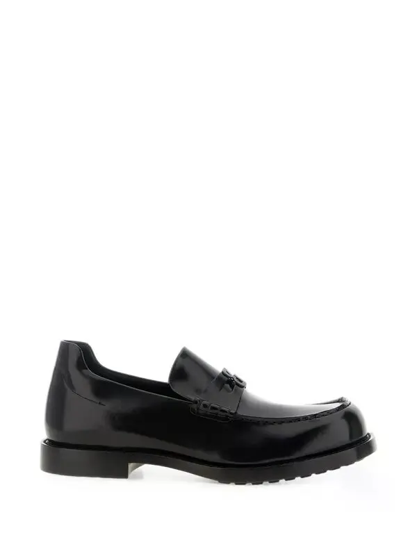 Balenciaga Shiny Calfskin Loafers - Black