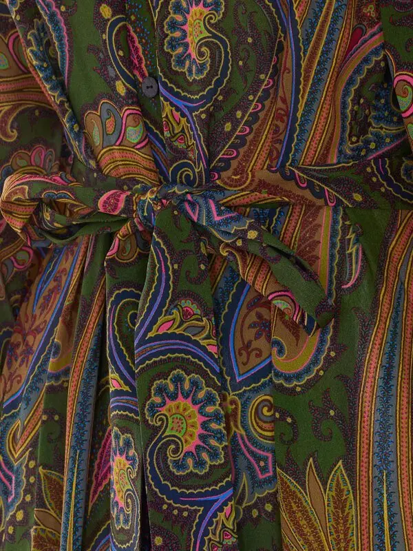 Etro Paisley-print Belted Maxi Dress