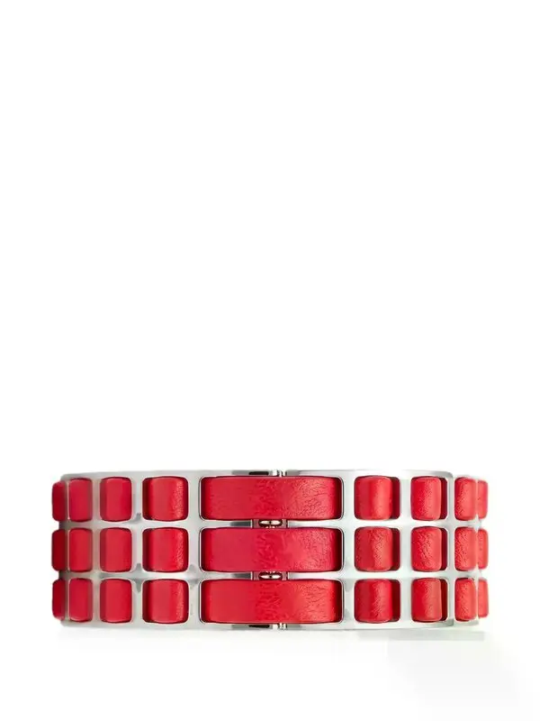 Fendi Ff Motif Leather-panelled Bracelet