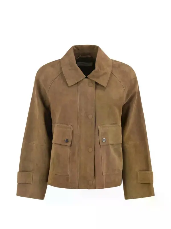 Max Mara Suede Raglan-sleeve Jacket