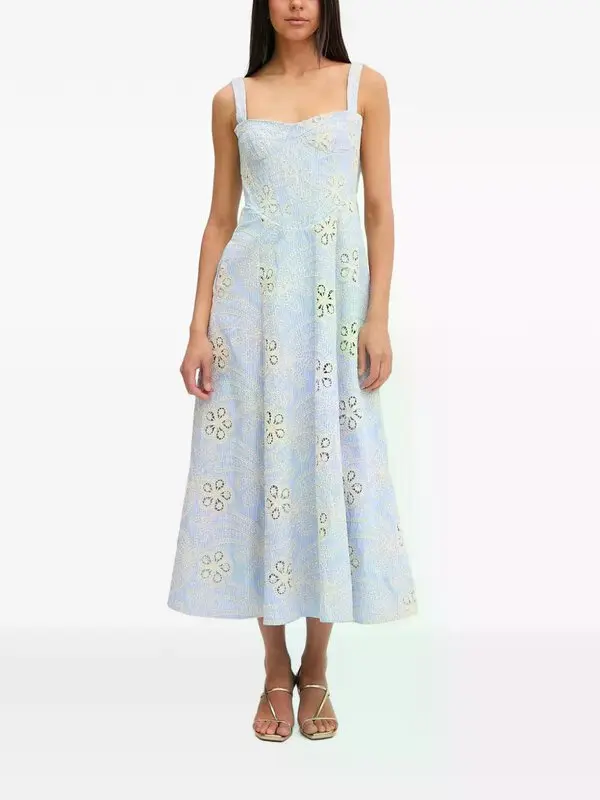 Bardot Guipure Lace-embroidered Midi Dress