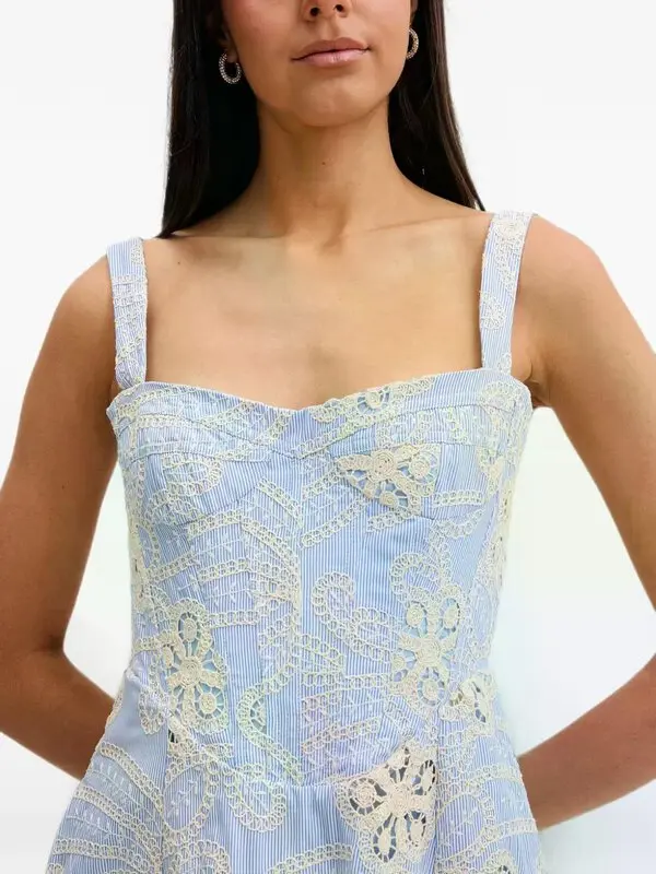 Bardot Guipure Lace-embroidered Midi Dress