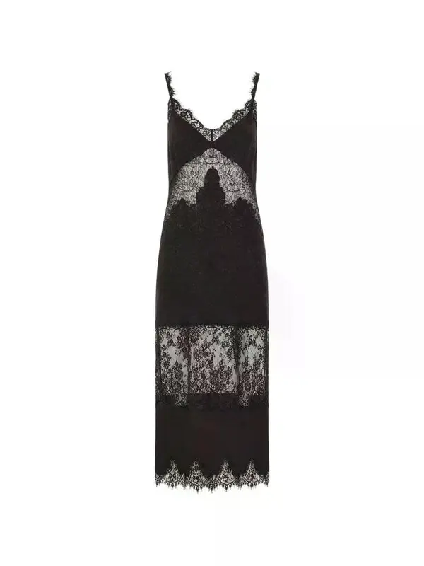 Pinko Aster Lace-panel Dress - Brown