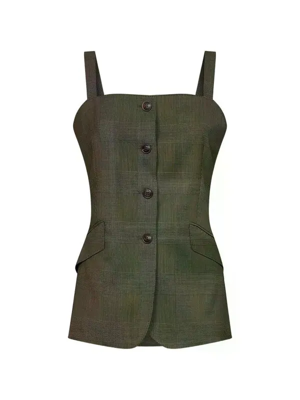 Max Mara Glen Checked Wool Top