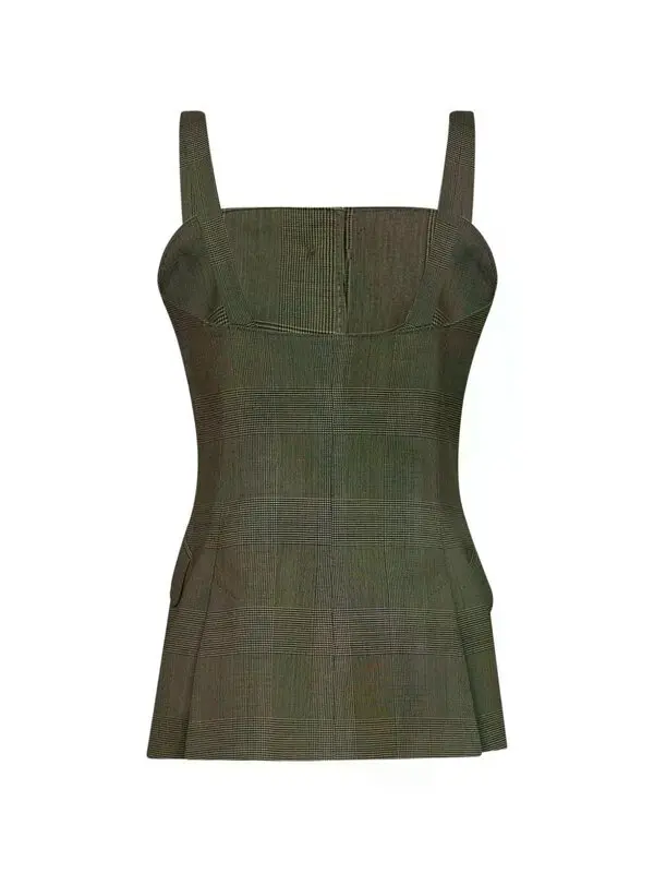 Max Mara Glen Checked Wool Top
