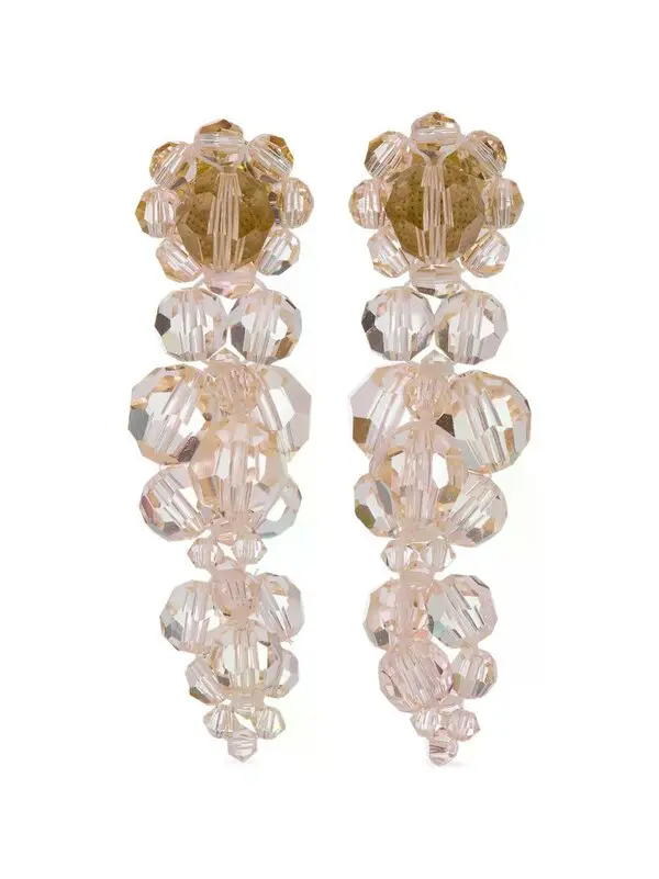 Simone Rocha Crystal Drop Earrings - Pink