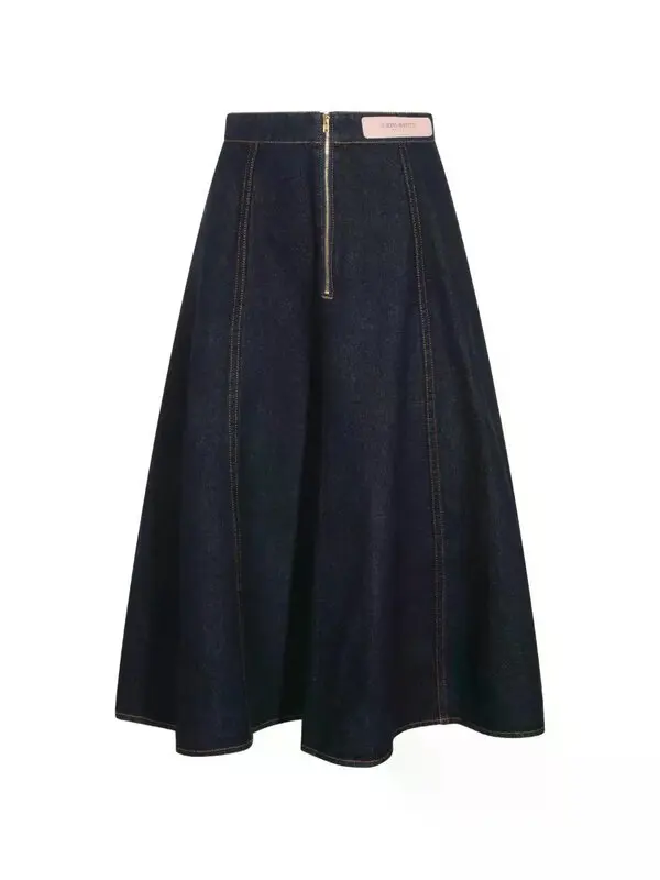 Alberta Ferretti Contrast-stitch Panelled Midi Skirt