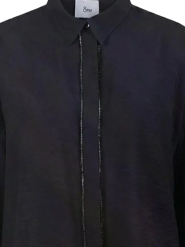 8PM Crystal Embellished Shirt - Black