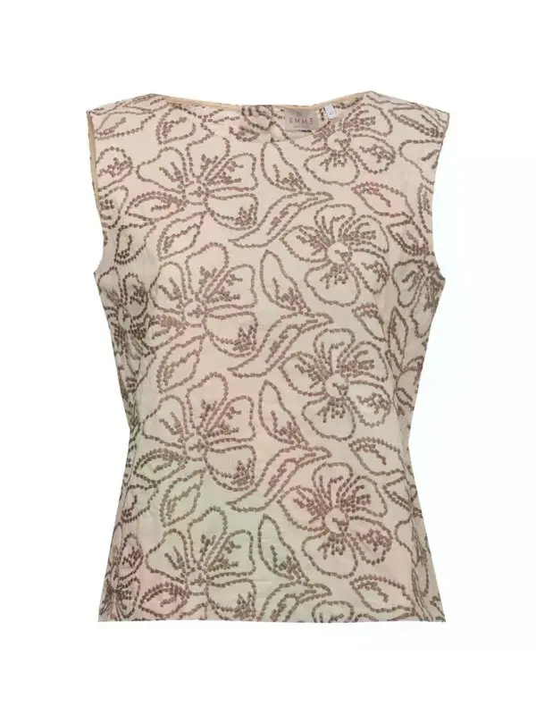 EMME Floral-embroidered Sleeveless Top