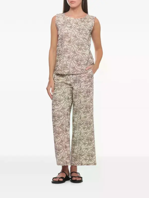 EMME Floral-embroidered Sleeveless Top