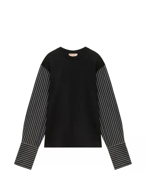 Marni Striped-sleeve T-shirt - Black