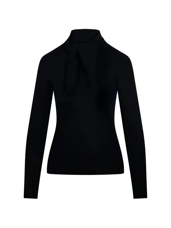P.a.r.o.s.h Ribbed-knit Tie-neck Sweater