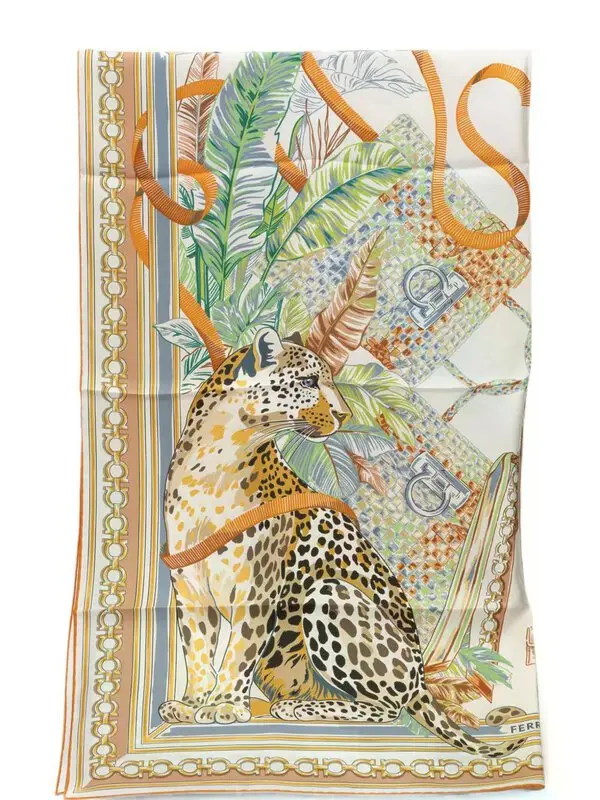 FERRAGAMO Leopard-print Scarf