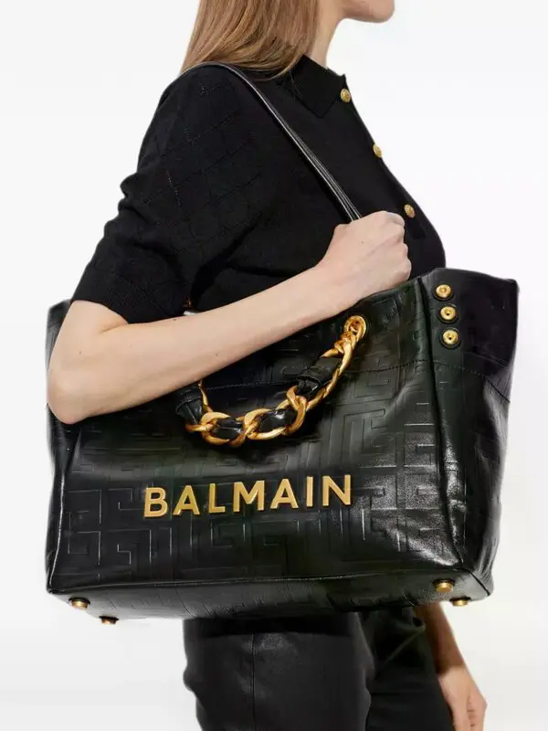 Balmain Monogram-embossed Tote Bag