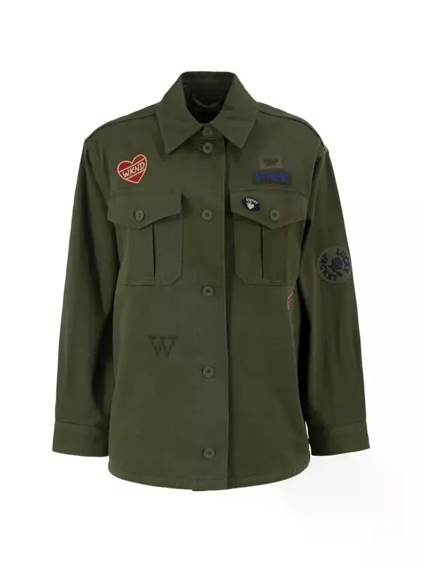 Max Mara Embroidered-patch Cotton Jacket